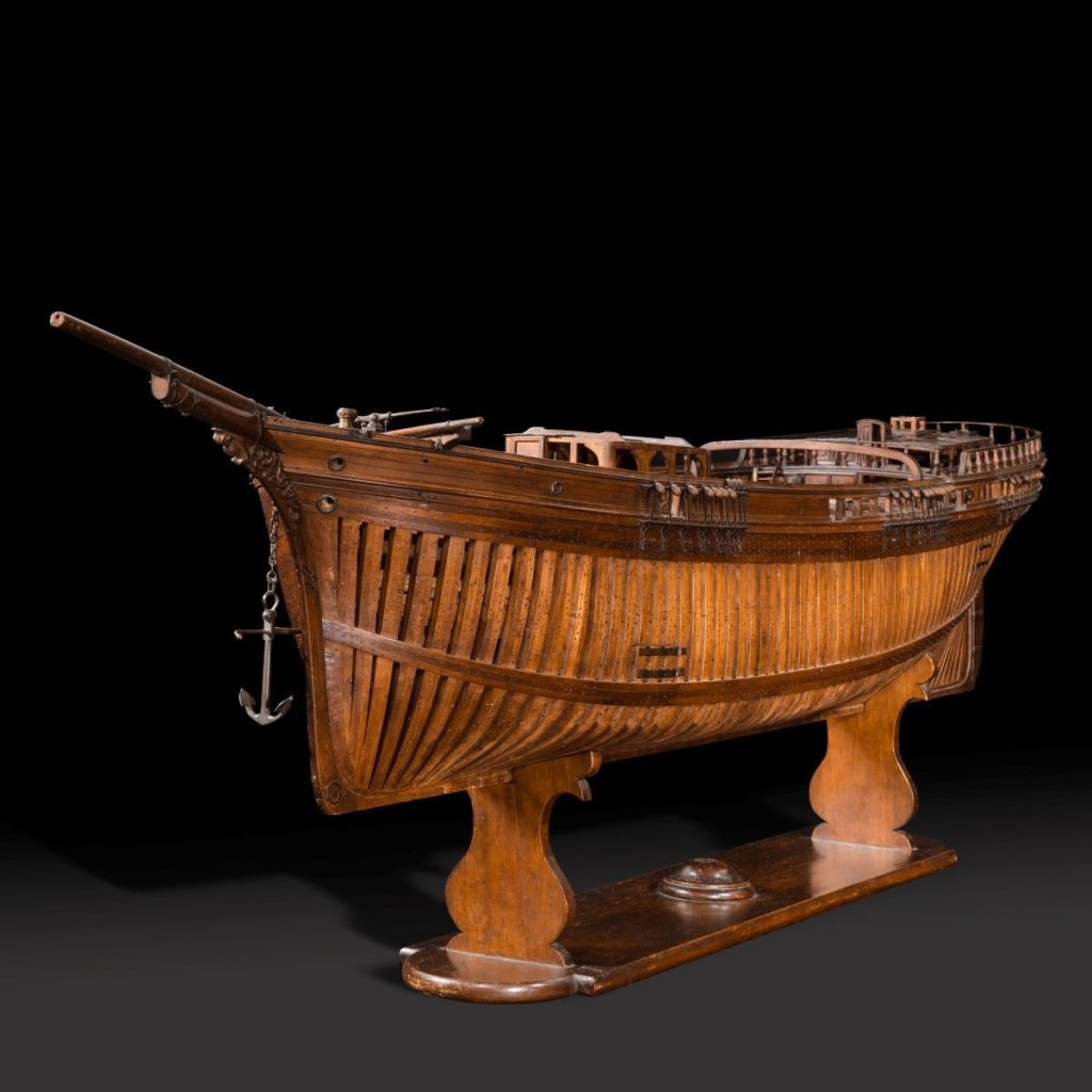 An Italian Walnut Scale Model of a Clipper | Wick Antiques