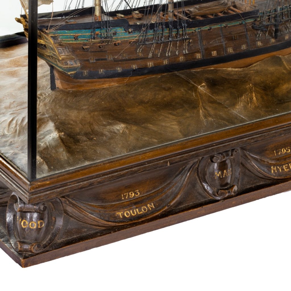 A silver and wood model of HMS Victory by H Wyllie | Wick Antiques