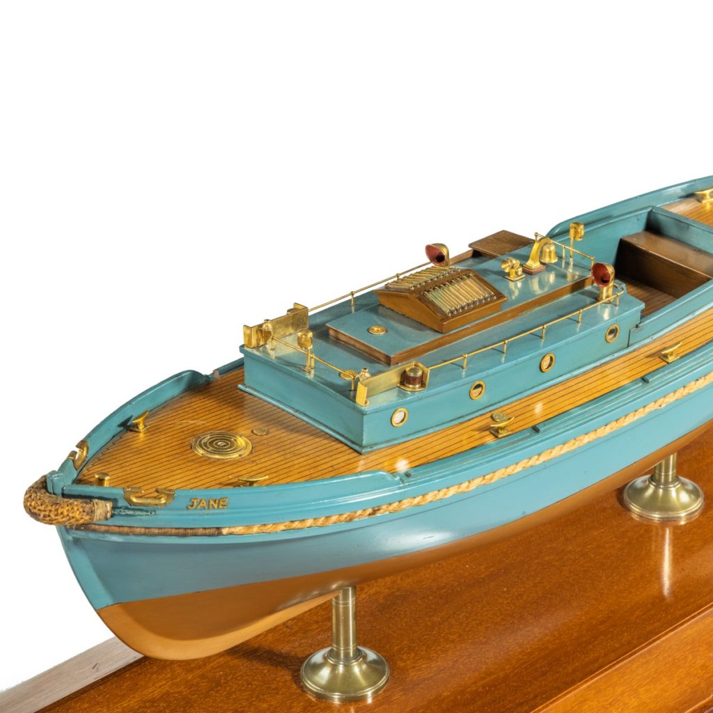 A detailed owner’s model or shipyard model of a double ended harbour ...