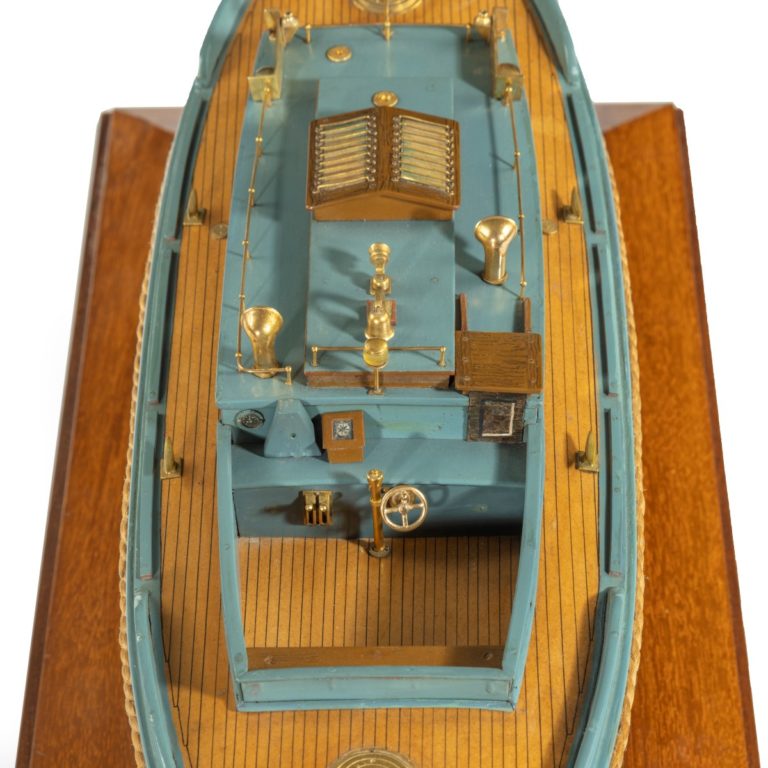 A detailed owner’s model or shipyard model of a double ended harbour ...