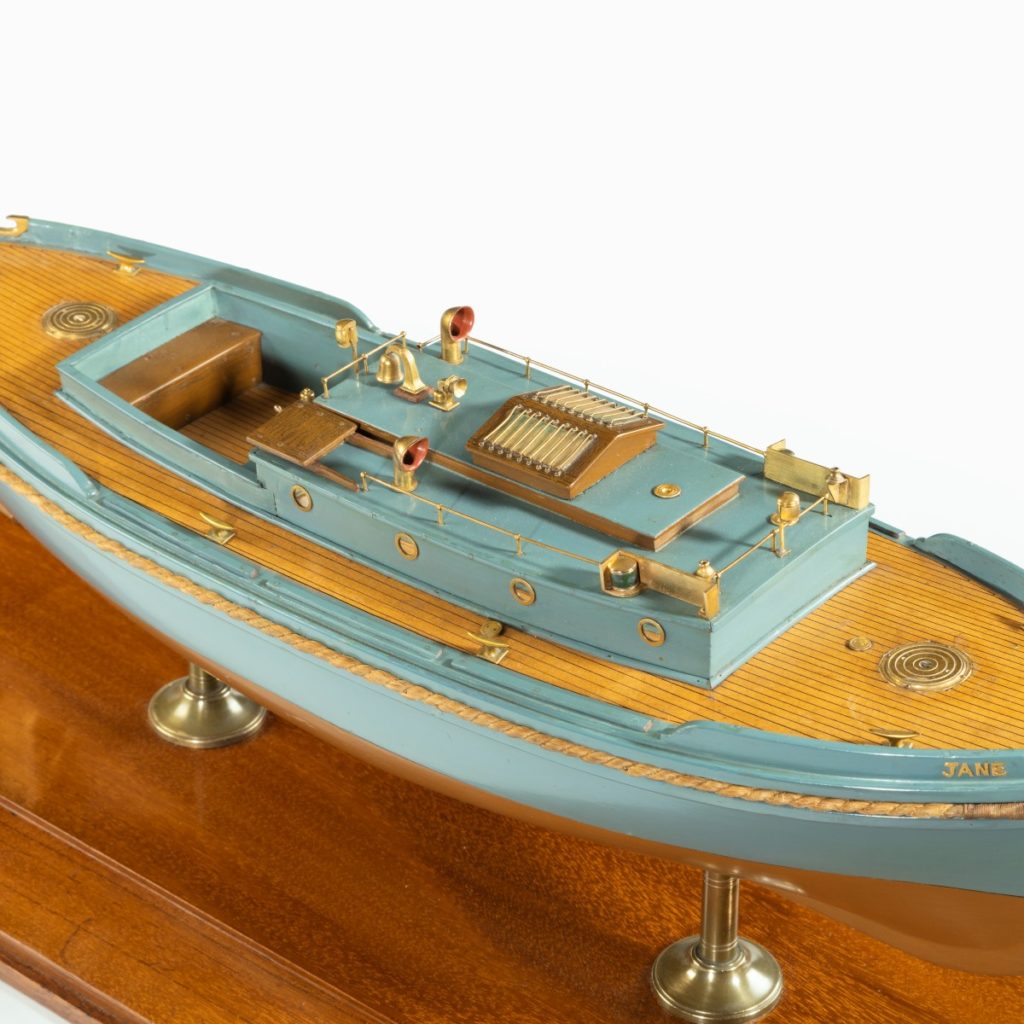 A detailed owner’s model or shipyard model of a double ended harbour ...