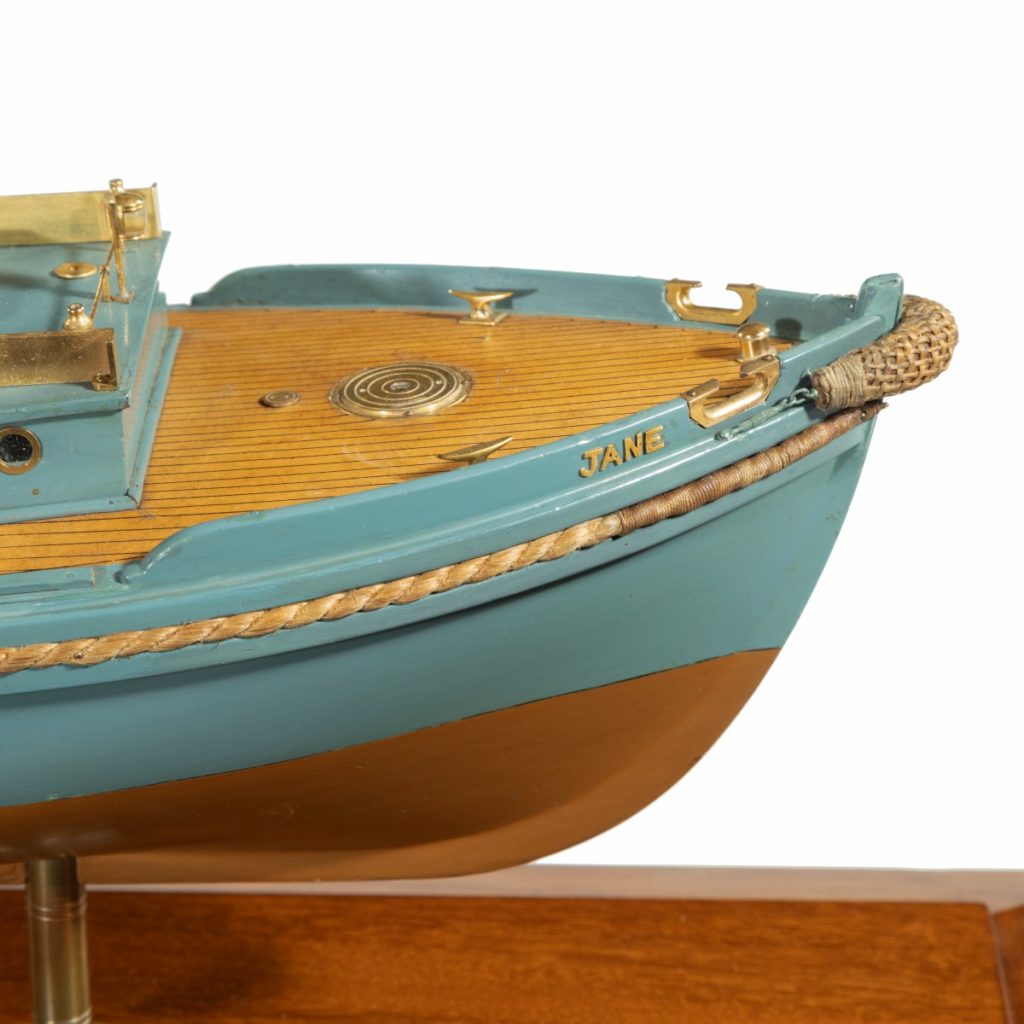 A detailed owner’s model or shipyard model of a double ended harbour ...