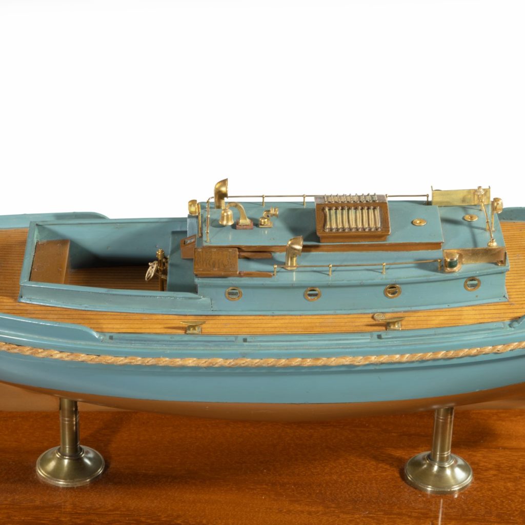 A detailed owner’s model or shipyard model of a double ended harbour ...