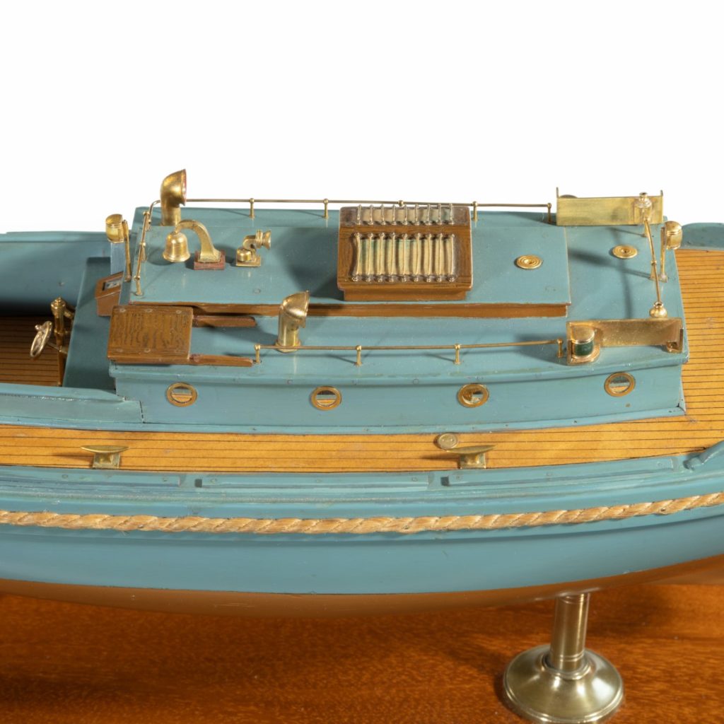 A detailed owner’s model or shipyard model of a double ended harbour ...