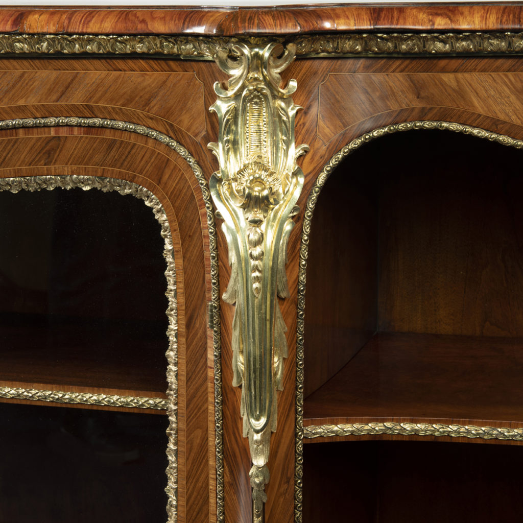 An ornate Victorian kingwood side cabinet in the French taste ...