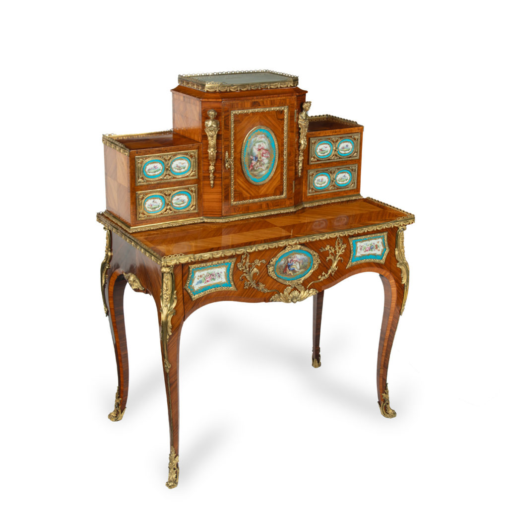 A fine English bureau de dame in the style of Louis VX, attributed to ...