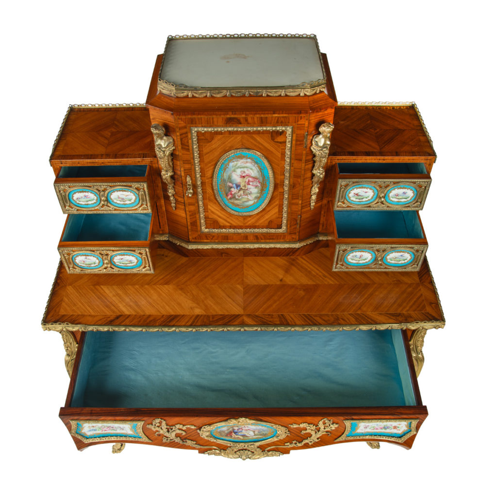 A fine English bureau de dame in the style of Louis VX, attributed to ...