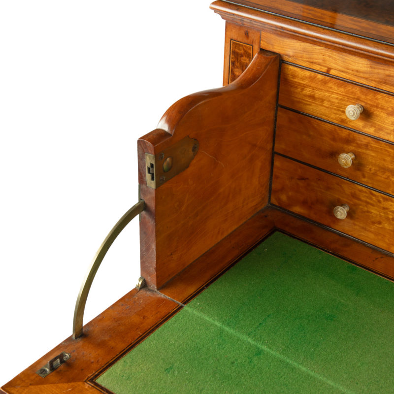 A fine late George III satinwood and snakewood secretaire cabinet ...