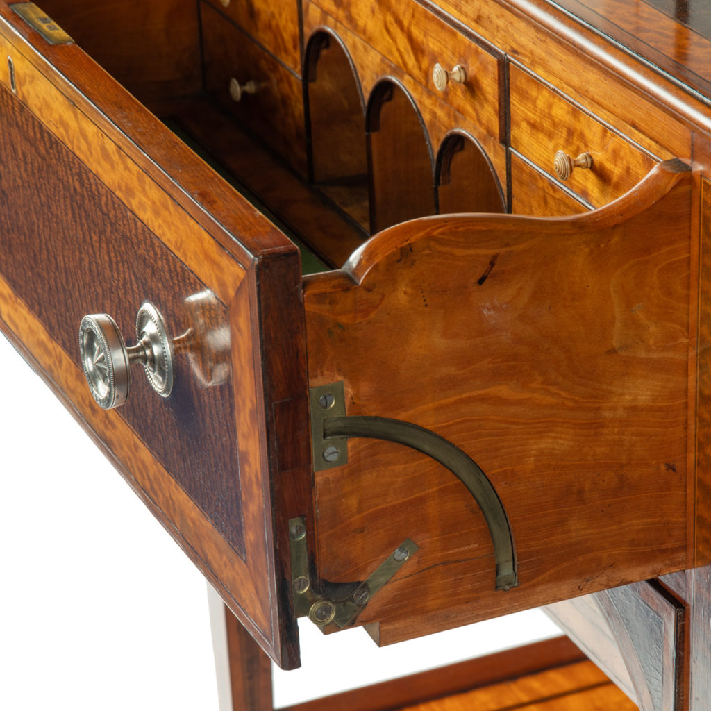 A fine late George III satinwood and snakewood secretaire cabinet ...