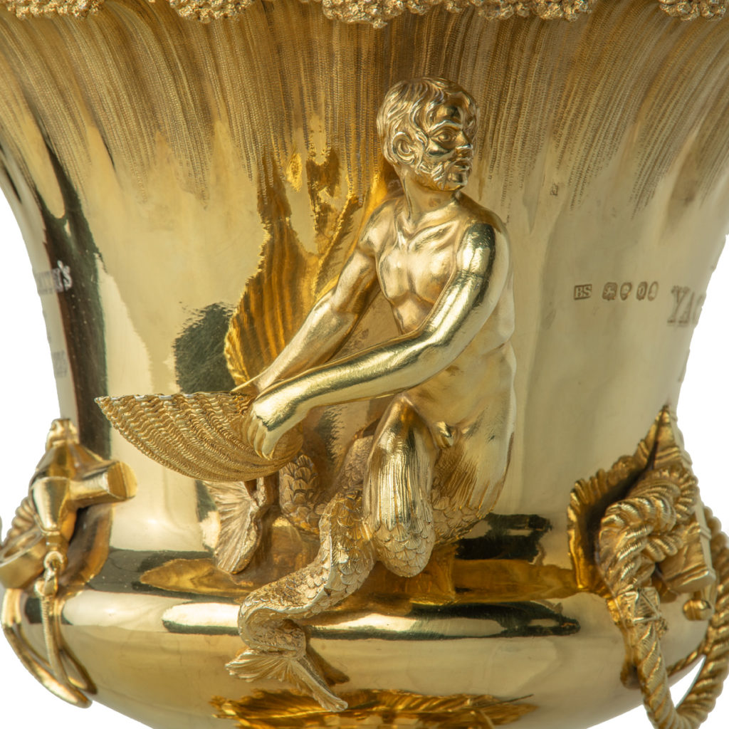 A George IV Royal Yacht Club silver gilt racing trophy won by Menai in ...