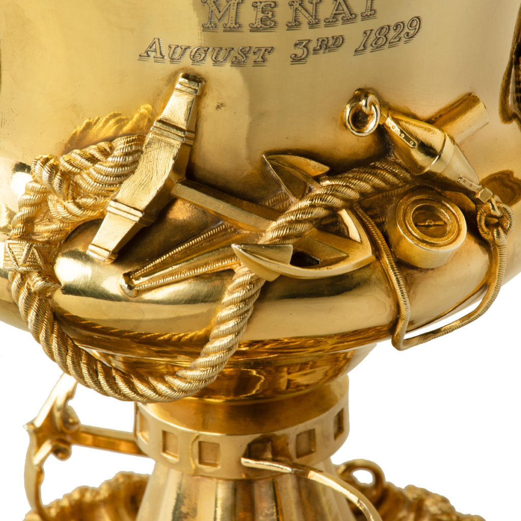 A George IV Royal Yacht Club silver gilt racing trophy won by Menai in ...