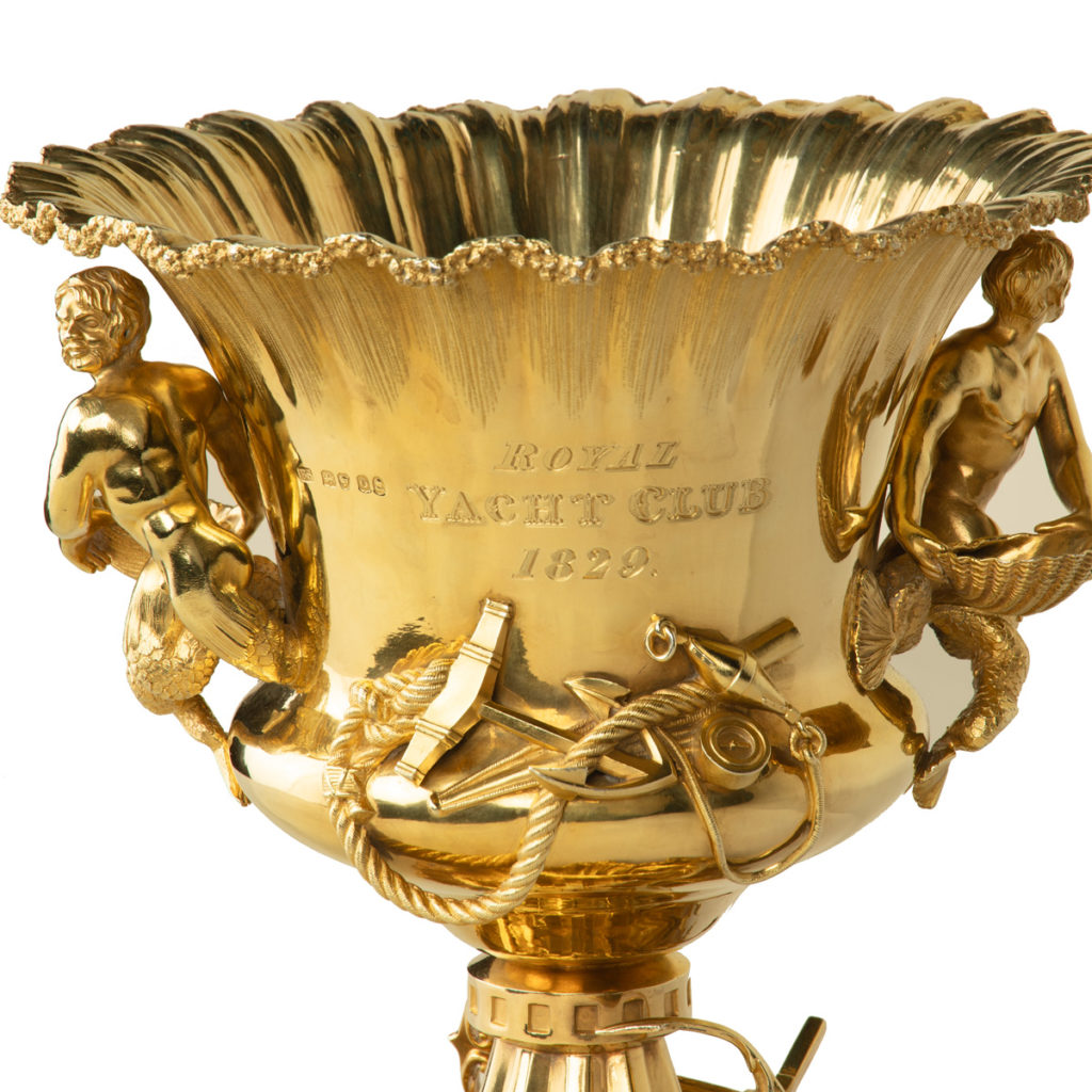 A George IV Royal Yacht Club silver gilt racing trophy won by Menai in ...