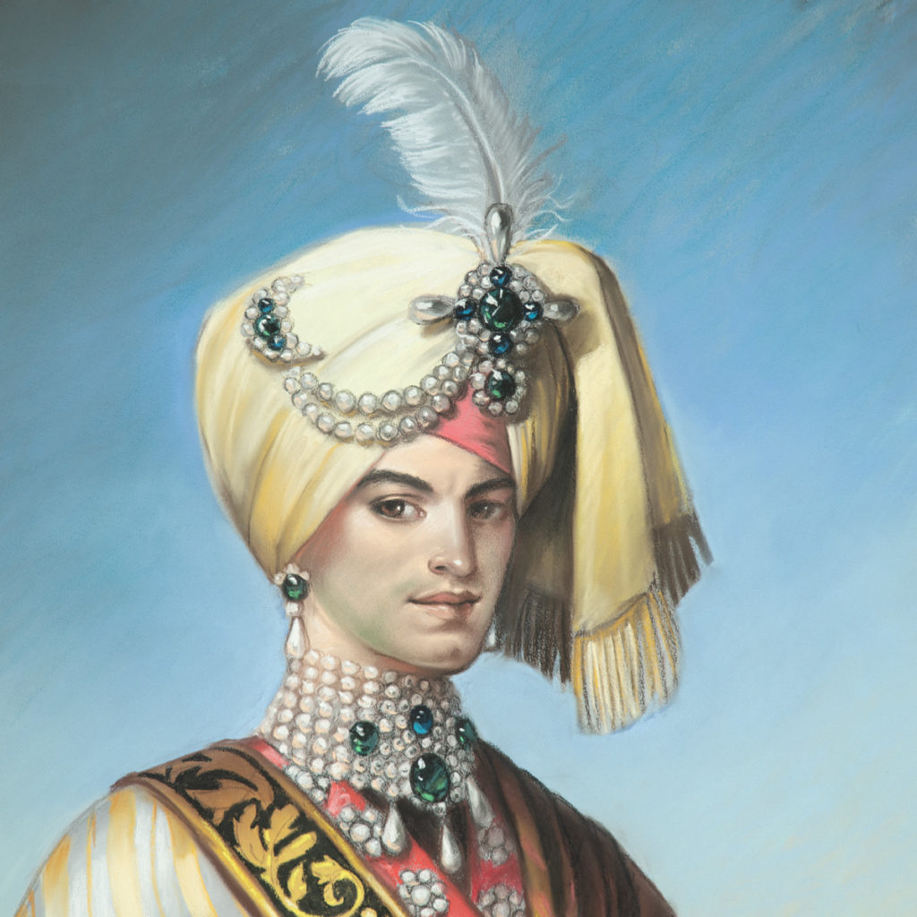 A large pastel painting of Maharaja Duleep Singh after Winterhalter ...