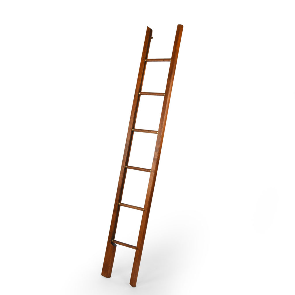 Folding Walnut Library Pole ladder | Wick Antiques