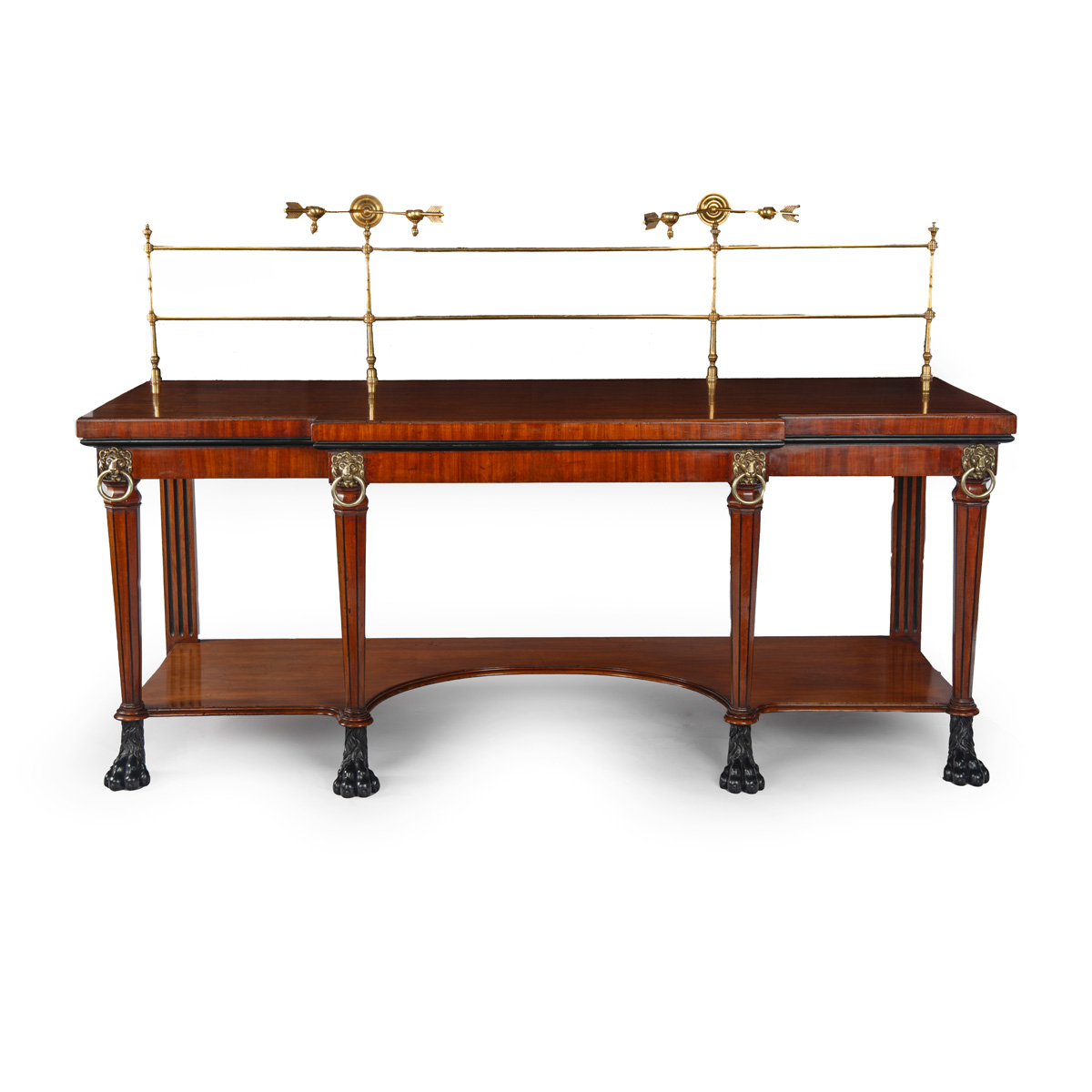 A fine Regency mahogany breakfront serving table after the designs of ...