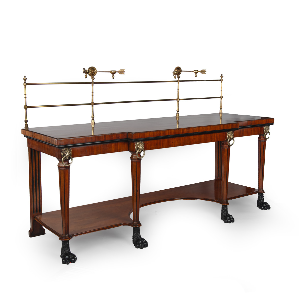 A fine Regency mahogany breakfront serving table after the designs of ...