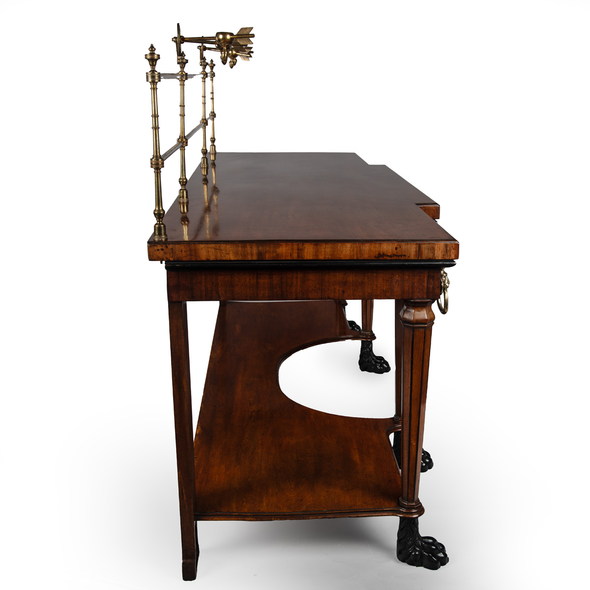 A fine Regency mahogany breakfront serving table after the designs of ...